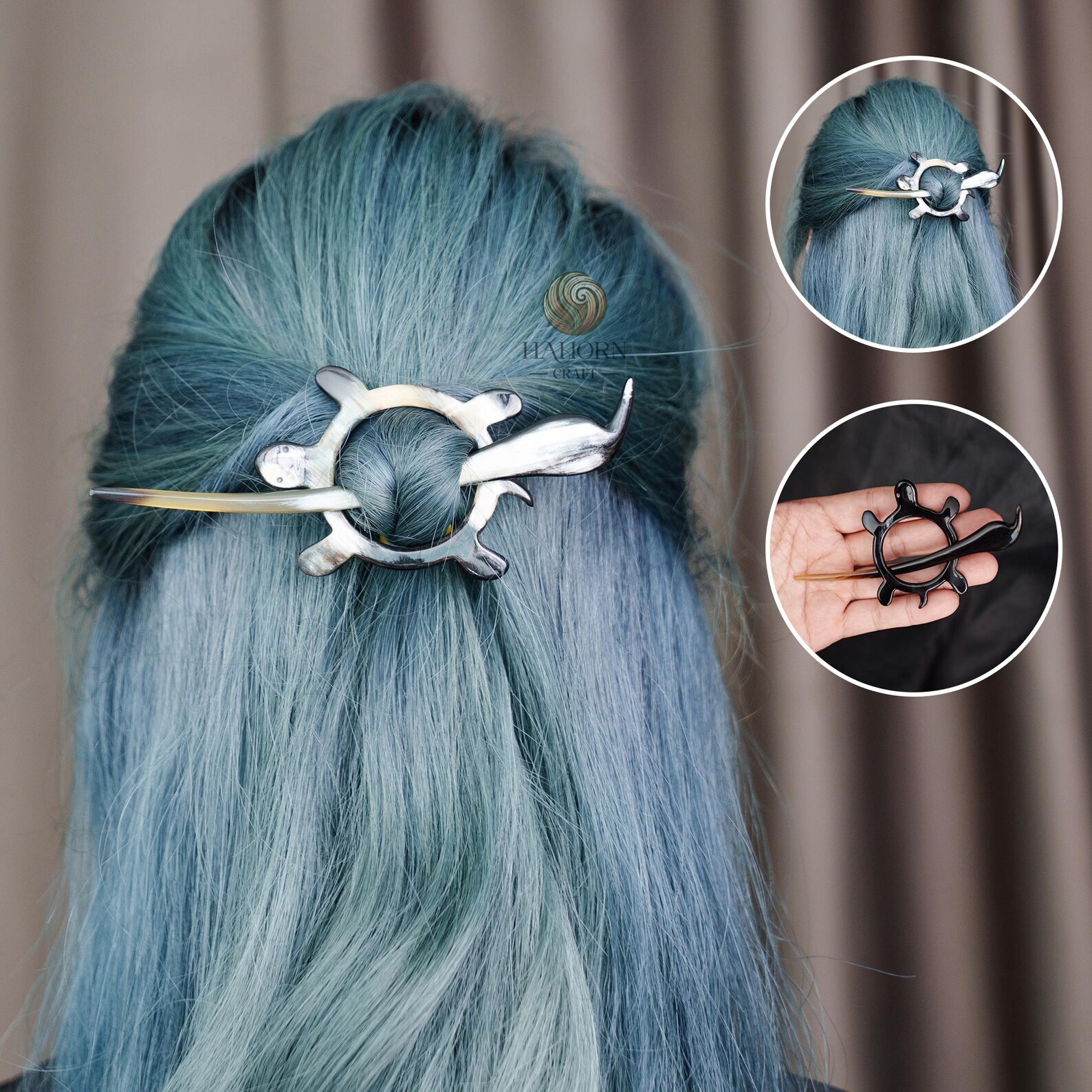 Hahorn - Buffalo Horn Turtle Shawl Pin - Unique Nature Gift - Color ...