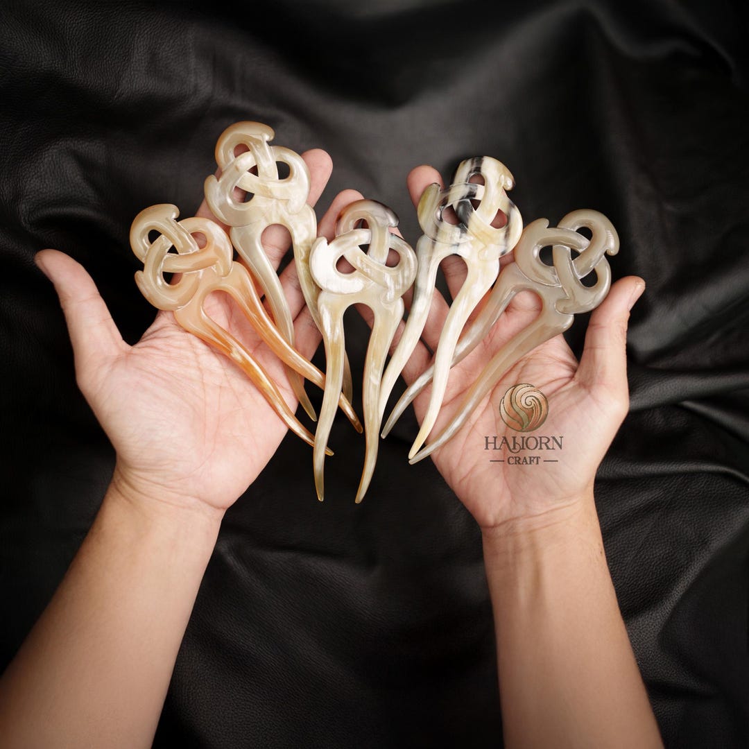 Set 5 Celtic Knot Horn Hair Fork for Women Celtic Knot Hair Stick for ...