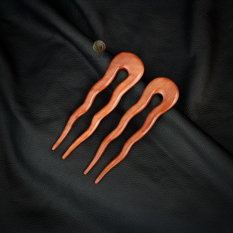 Handmade Wooden Hair Fork - Two Prong Wood Hair Pin - Hahorncraft - Etsy