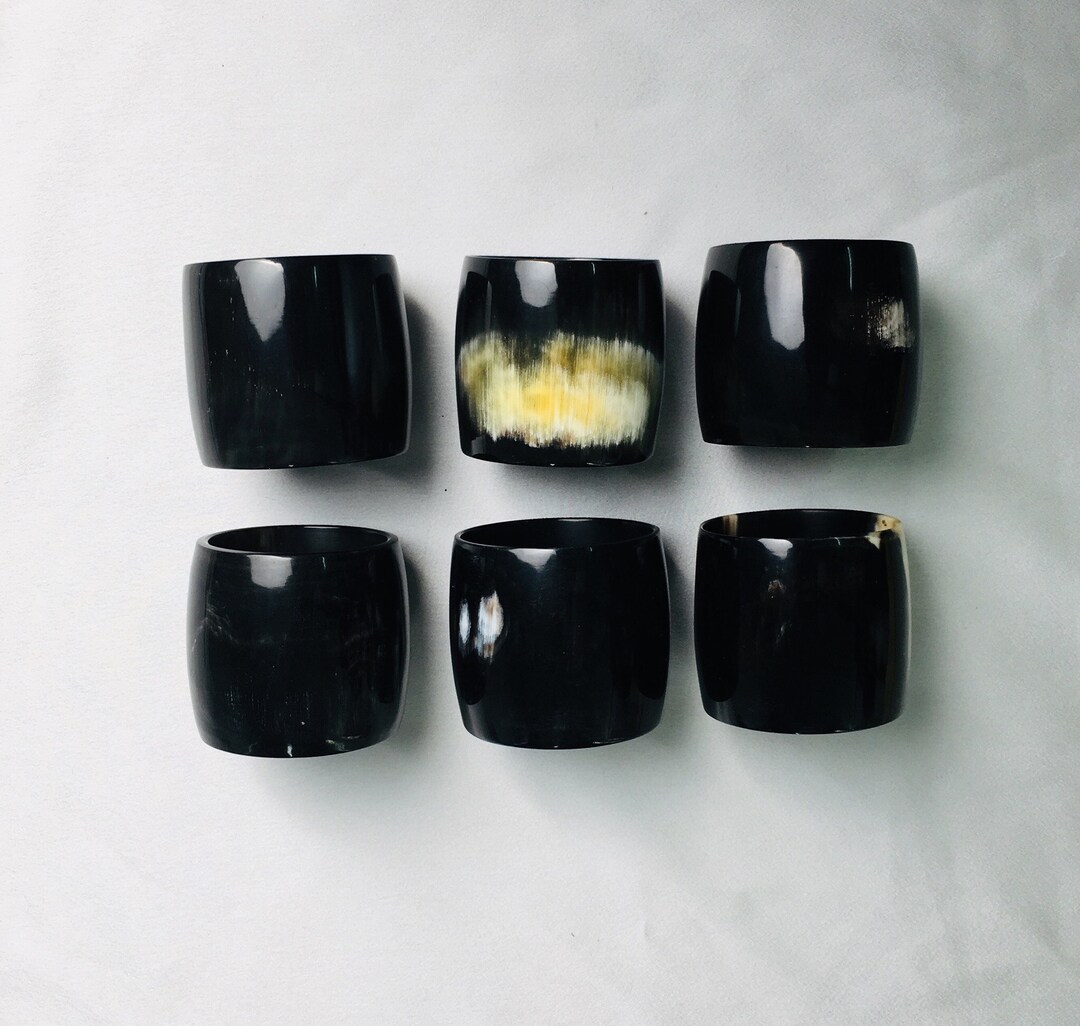 Unique Set 6 Buffalo Horn Napkin Rings Napkin Holders, Table ...