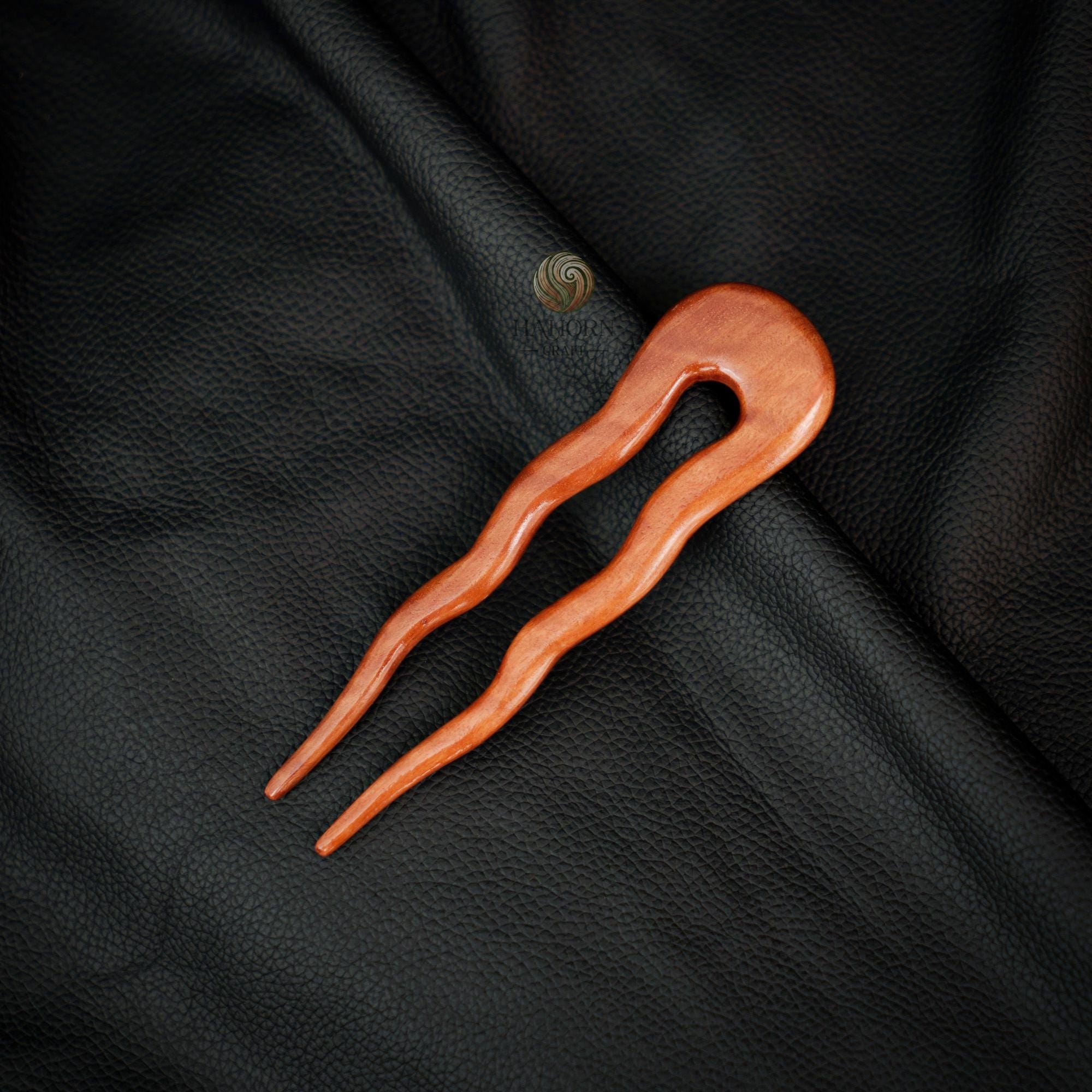 Handmade Wooden Hair Fork - Two Prong Wood Hair Pin - Hahorncraft - Etsy