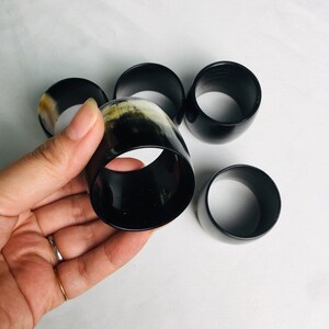 Unique Set 6 Buffalo Horn Napkin Rings Napkin Holders, Table ...