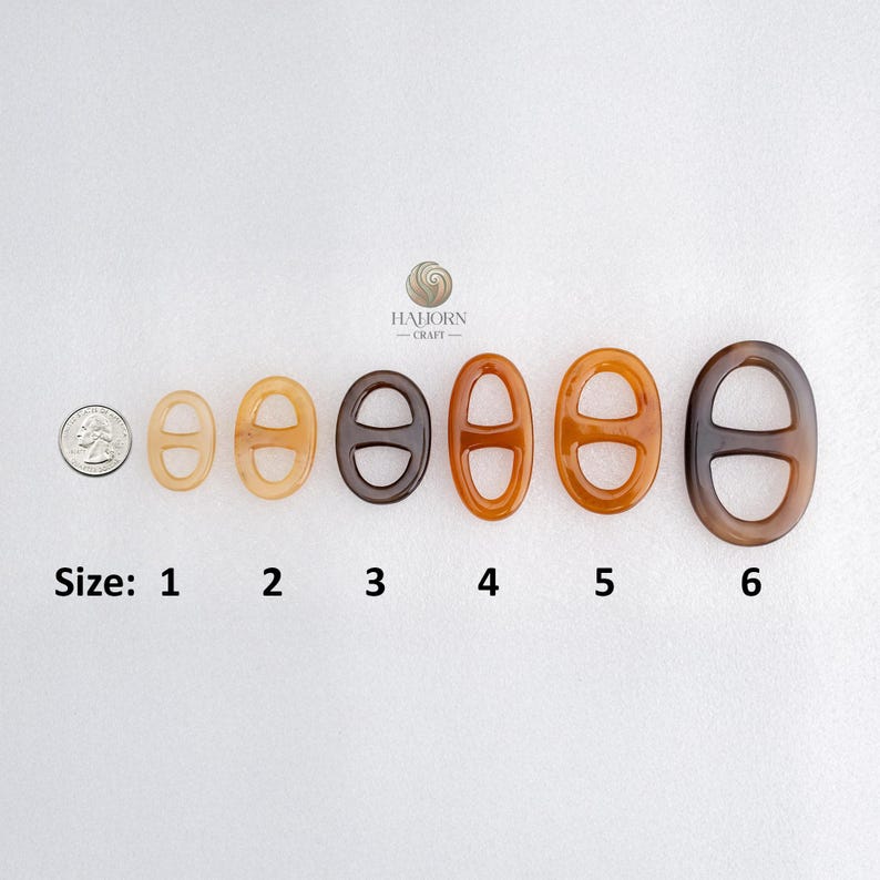Set of 5 Handmade Buffalo Horn Scarf Ring - Size 5 (3.7 × 5.6 Cm ...