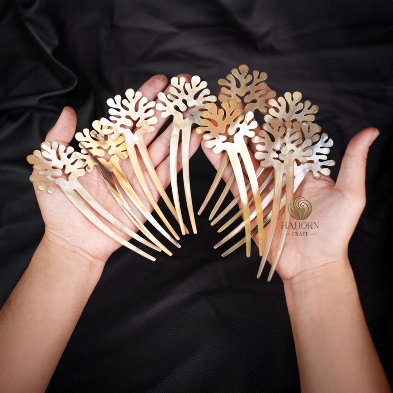Hahorn - Buffalo Horn Coral Hair Fork - Unique Ocean Inspired - Color ...