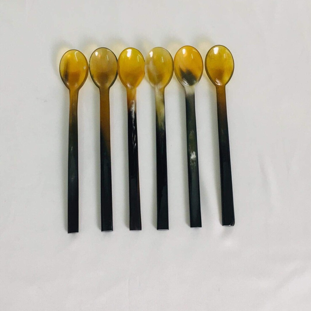 Set 0f 6 Horn Spoons Caviar Spoons Egg Spoons - Etsy
