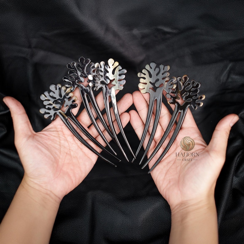 Hahorn - Buffalo Horn Coral Hair Fork - Unique Ocean Inspired - Color ...