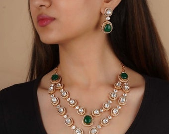 Multi Victorian Sabyasachi Inspired Uncut Polki Kundan Teardrop Pendant Necklace,indian Bridal ...