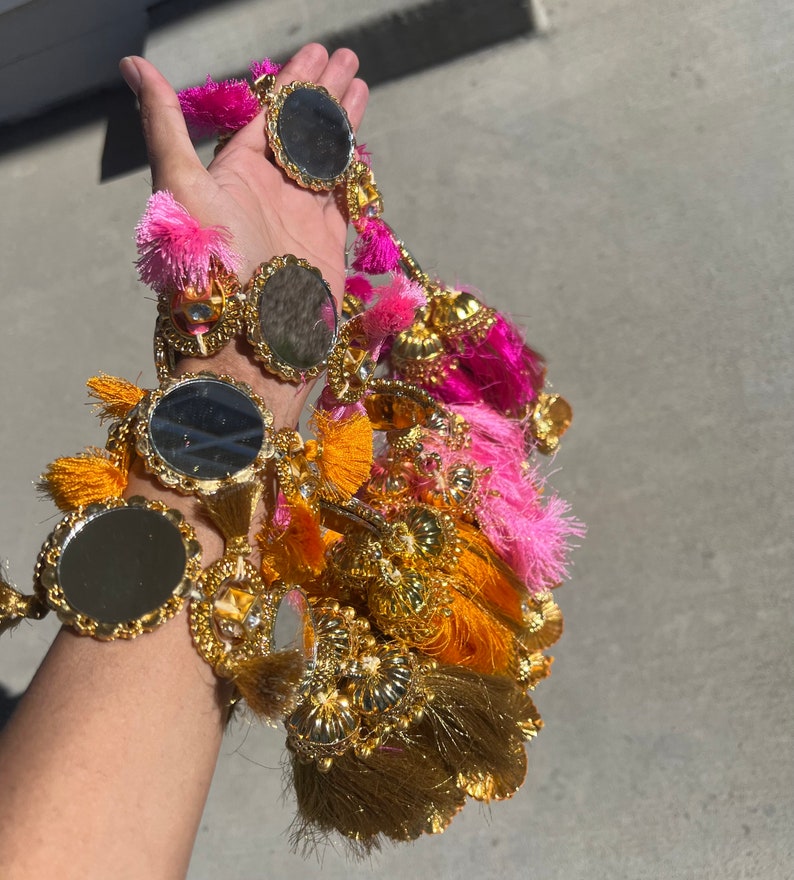 Mirror Parandas/ Long Parandas/ Indian Wedding Accessories/ Golden ...