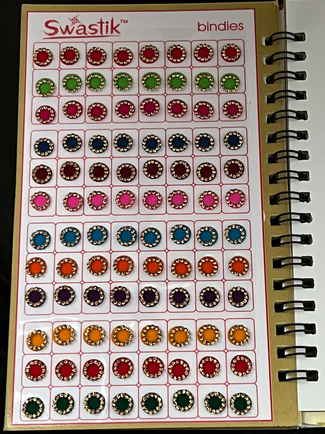 Gold Stone Border Bindis: Small & Big Sizes, 960 Count Booklet - Etsy