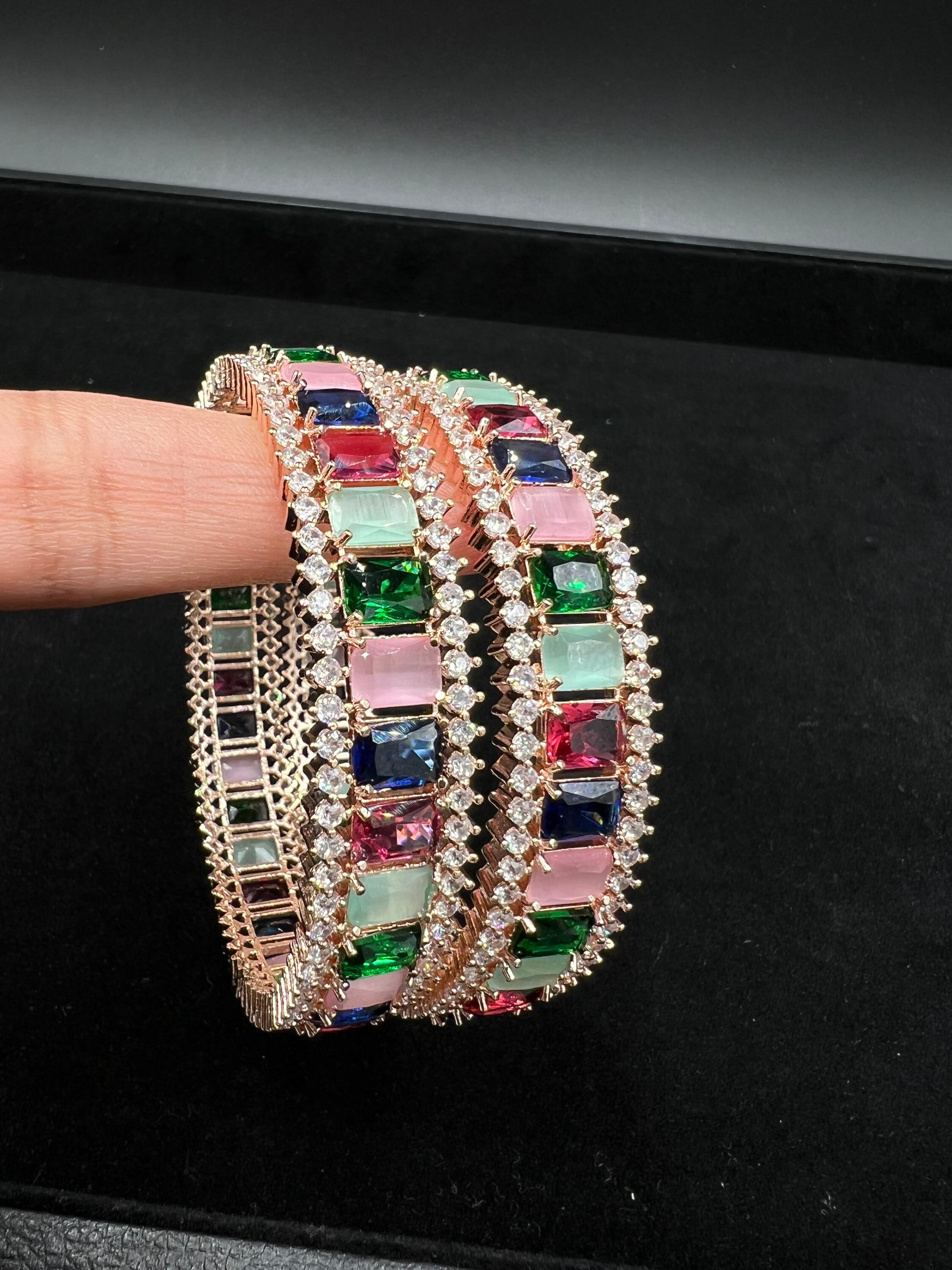 Rose Gold Plated American Diamond Kadas - Punjabi Bangles - Etsy