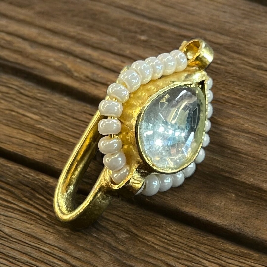 Kundan Clip on Nose Pin/ Teardrop Nose Pin/ Bollywood Style Design ...