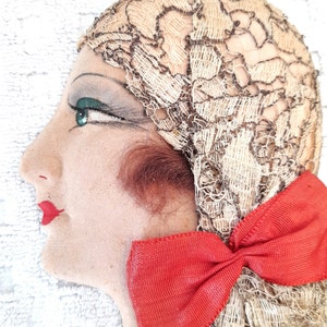 Flapper Profile Face 1920's Large Boudoir Doll Head - Etsy