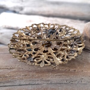 No 166 Huge 1920's Filigree Neiger Flowers Czech Brooch Rainbow ...