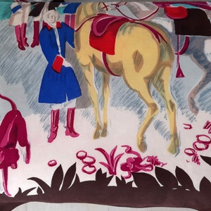 1920's Scenic Figural Art Silk Scarf , Antique Silk Scarf , Head Scarf ...