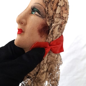 Flapper Profile Face 1920's Large Boudoir Doll Head , Flapper Doll Head ...