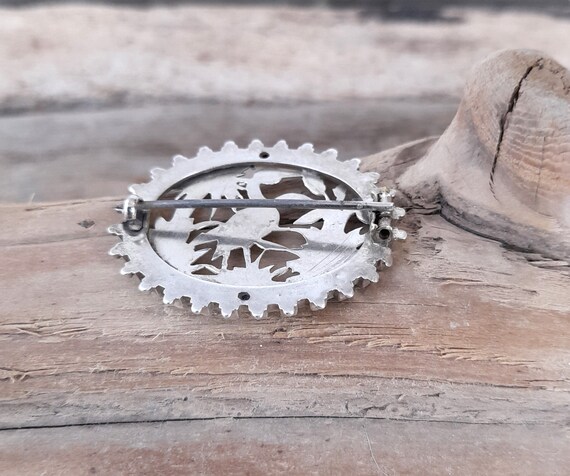 Victorian Aesthetic Movement Silver Crane Brooch , … - Gem