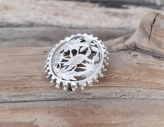 Victorian Aesthetic Movement Silver Crane Brooch , … - Gem