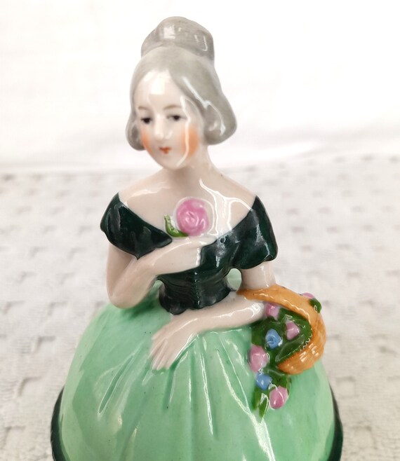 Lady Art Deco Powder Bowl 1920's Figural Ceramic , An… - Gem