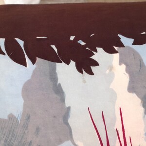 1920's Scenic Figural Art Silk Scarf , Antique Silk Scarf , Head Scarf ...