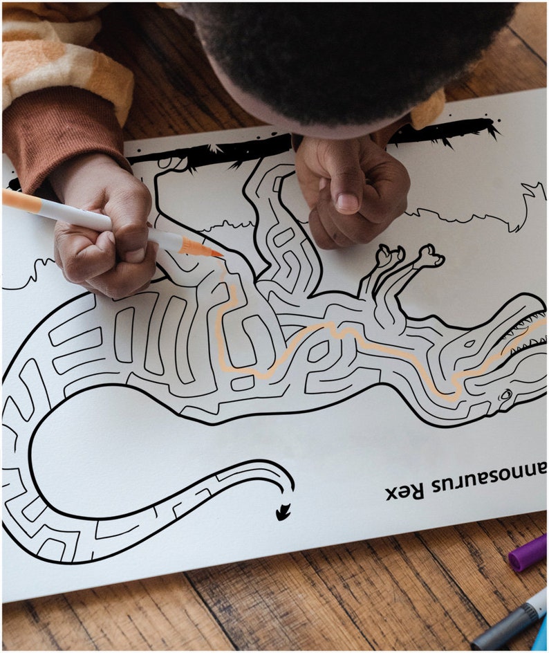 T-rex | Dinosaur | Maze | Labyrinth | Activity for Kids | Instant ...