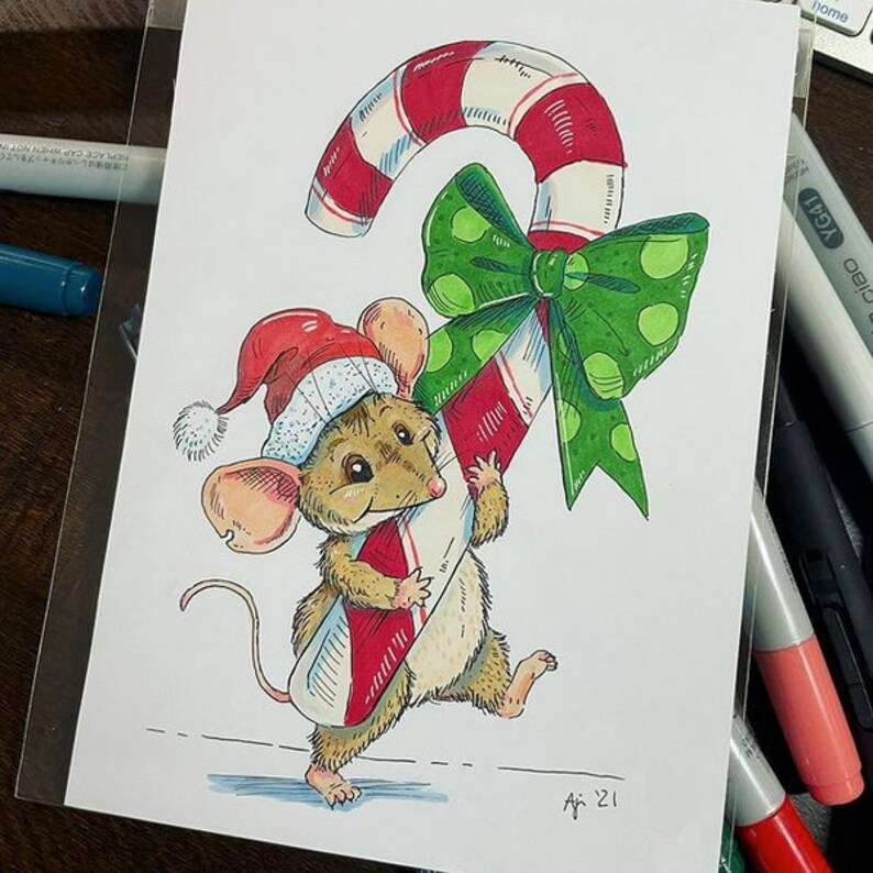Candy Cane Mouse - Etsy