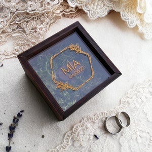 Wooden Wedding Ring Box, Ring Holder for Wedding Ceremony, Ring Bearer ...