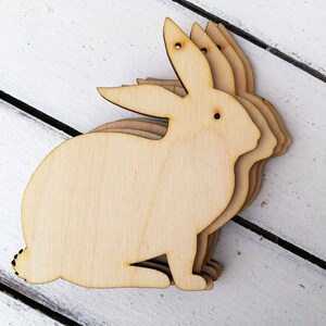 Rabbit, Unfinished Wood Shapes Craft Supply, Rabbit Tags, DIY Ester ...