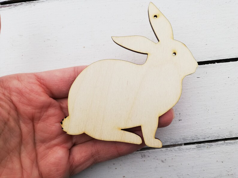Rabbit Unfinished Wood Shapes Craft Supply Rabbit Tags DIY | Etsy