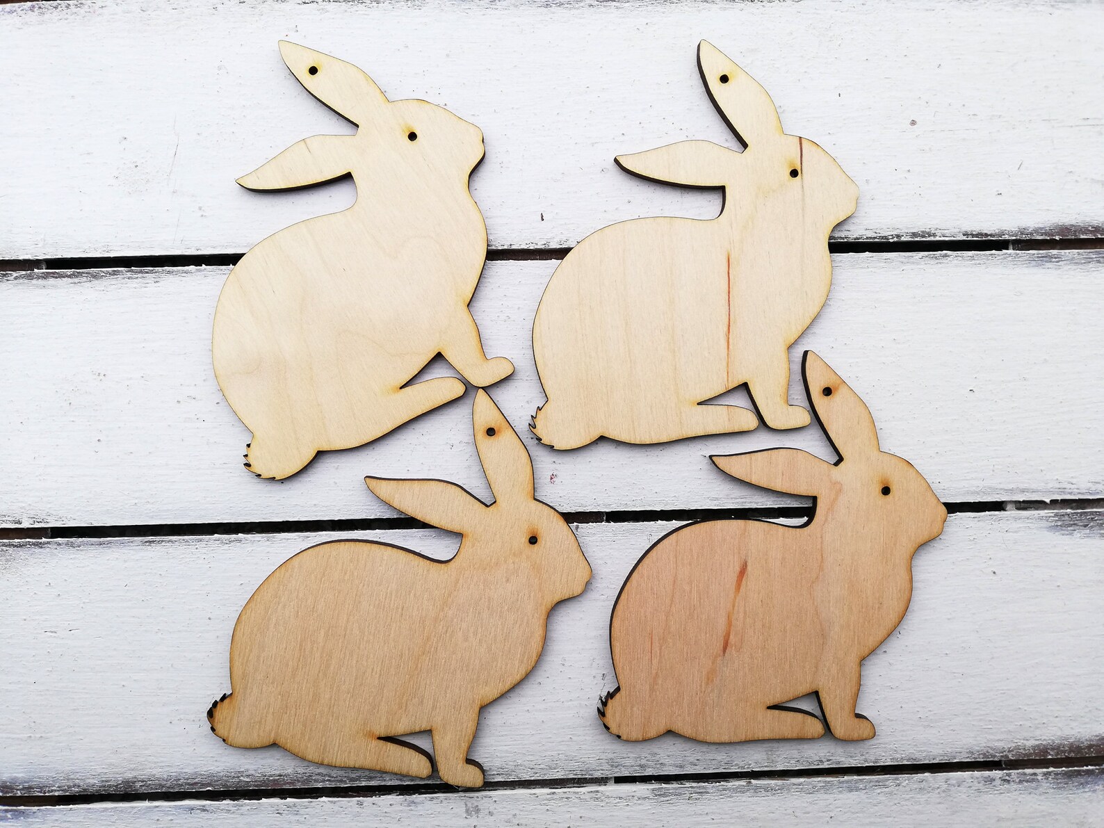 Rabbit Unfinished Wood Shapes Craft Supply Rabbit Tags DIY - Etsy