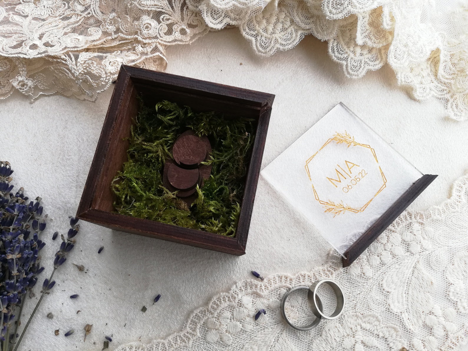 Wooden Wedding Ring Box, Ring Holder for Wedding Ceremony, Ring Bearer ...