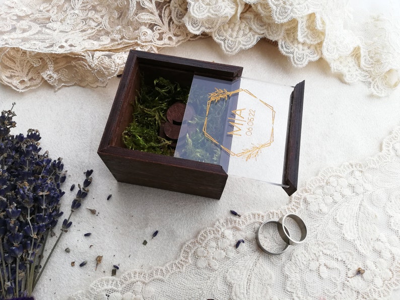 Wooden Wedding Ring Box Ring Holder for Wedding Ceremony - Etsy