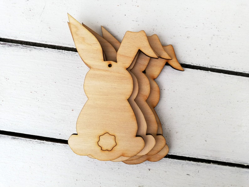 Bunny Rabbit Wooden Shapes Craft Supply Unfinished Wooden | Etsy