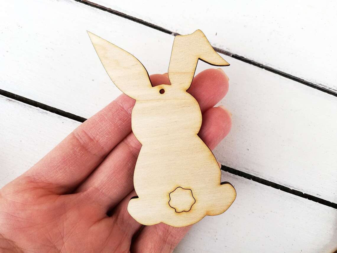 Bunny Rabbit Wooden Shapes Craft Supply Unfinished Wooden | Etsy