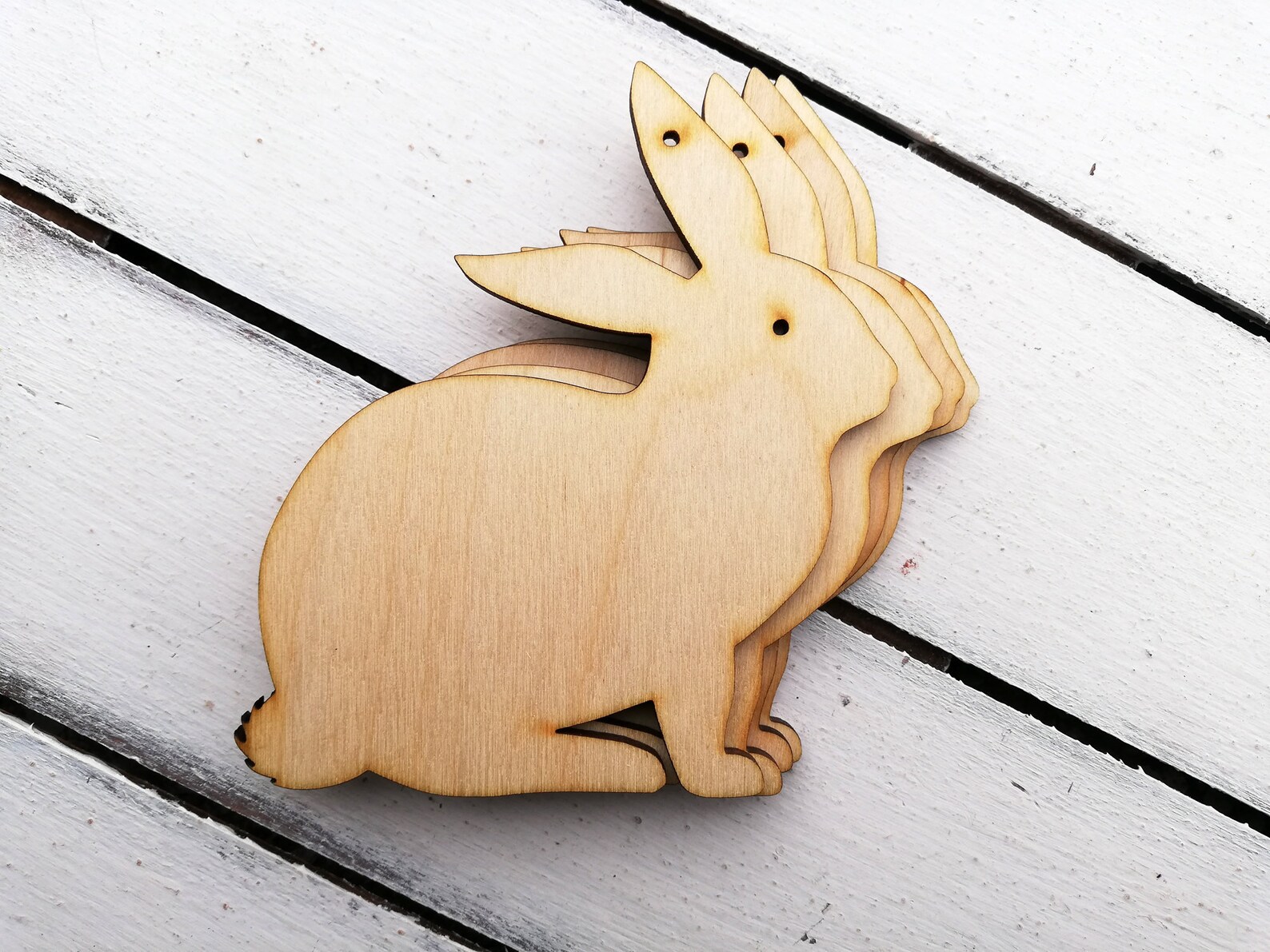 Rabbit Unfinished Wood Shapes Craft Supply Rabbit Tags DIY - Etsy