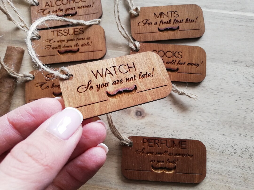 Survival Kit Tag, Groom Survival Kit Tag, Wooden Groom Gift Tags, Groom ...