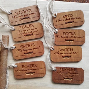 Survival Kit Tag, Groom Survival Kit Tag, Wooden Groom Gift Tags, Groom ...