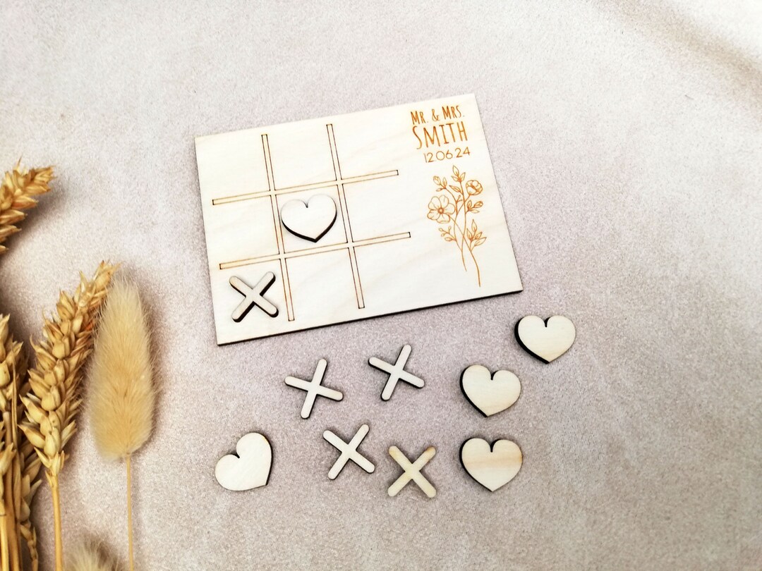 Тic Tac Toe Wedding Favours in Bag, Personalised Noughts and Crosses ...
