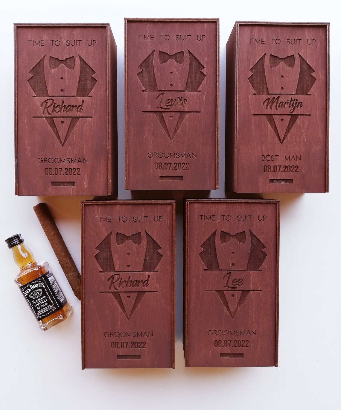 Groomsmen Proposal Gift Box, Best Man Proposal Wooden Gift Box ...
