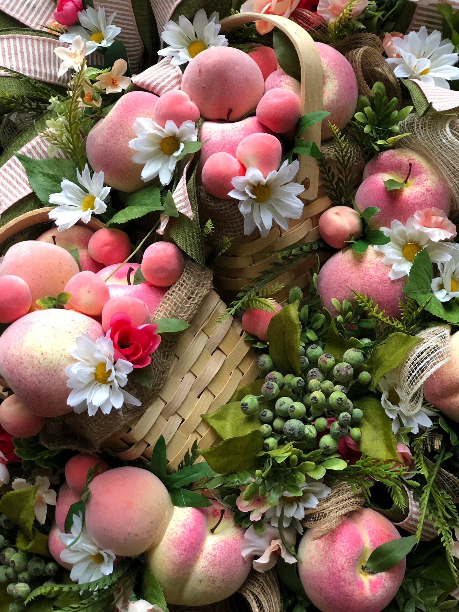 Sweet Peach Wreath, Georgia Peaches, Peaches and Daisy Wreath, Floral ...