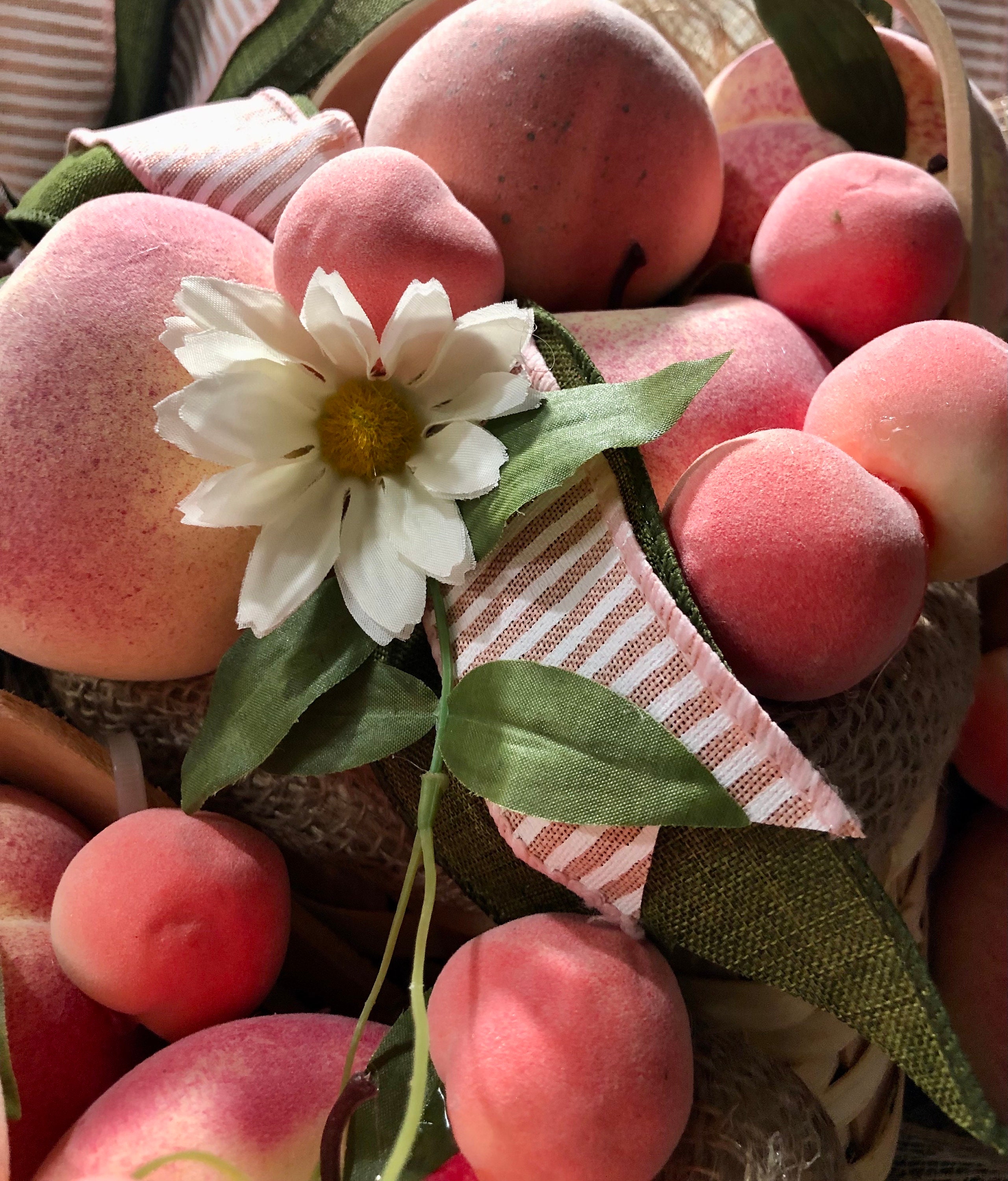 Sweet Peach Wreath, Georgia Peaches, Peaches and Daisy Wreath, Floral ...