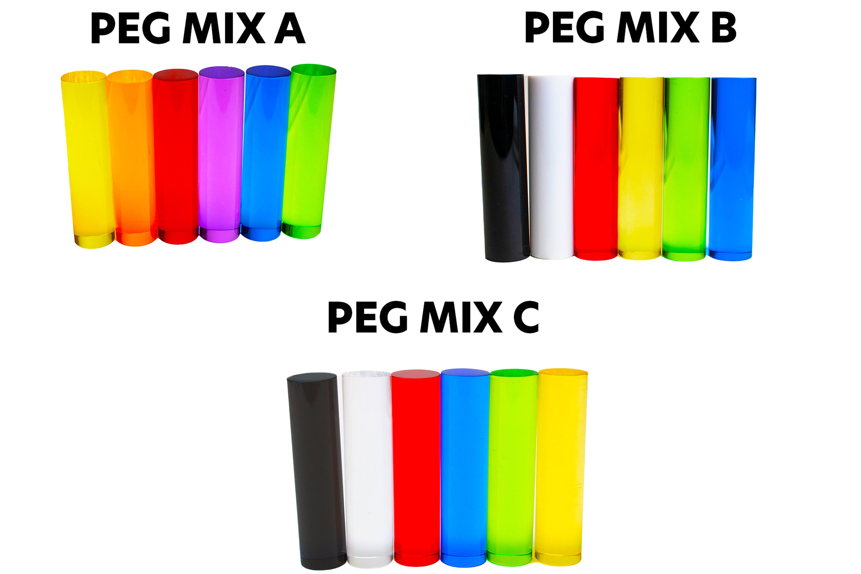 600 Giant Light Bright Pegs and Case | Lite Brite Round Polished Clear ...