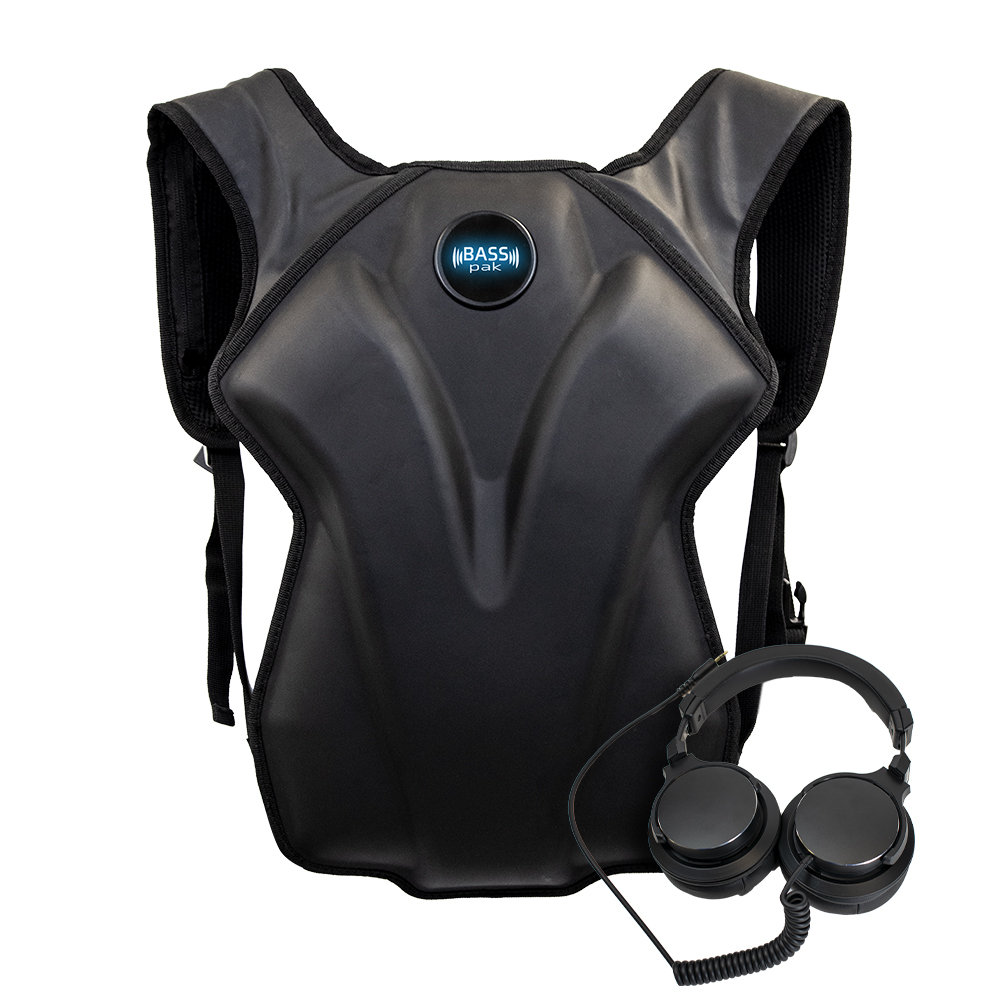 Basspak With Headphones Wearable Bass Experience Tactile Bass Backpack ...