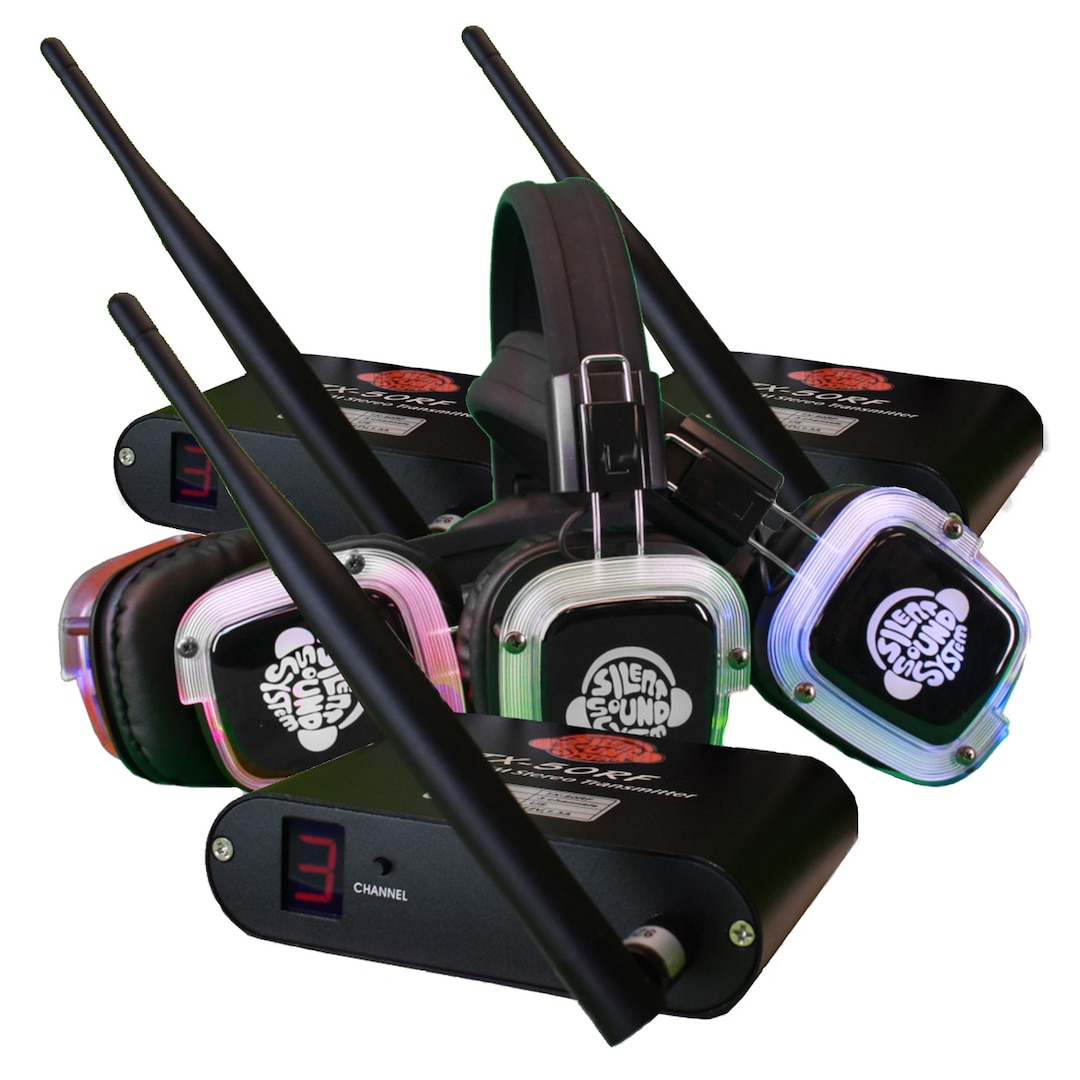 Silent Disco Sound System 30 Headphones With 3 Wired Transmitters - Etsy