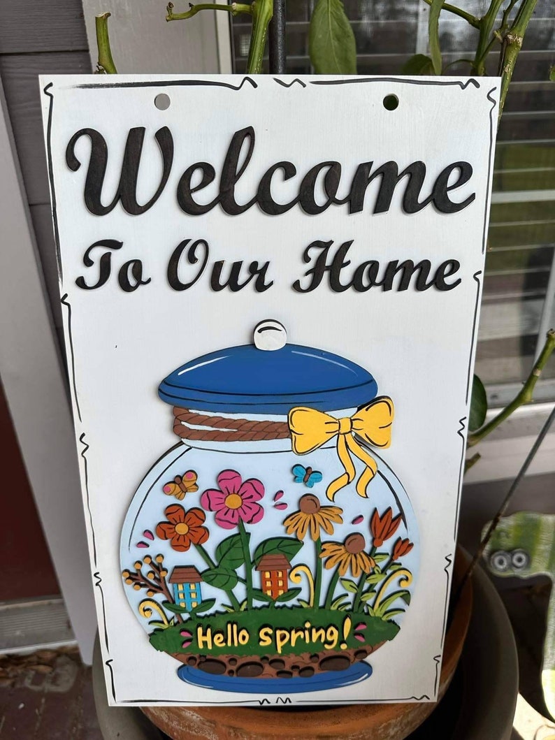 Spring Door Sign Svgspring Season Svg Glowforge Svg Svg - Etsy