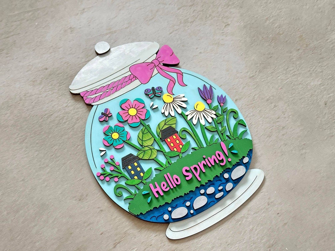 Spring Door Sign Svgspring Season Svg Glowforge Svg Svg - Etsy