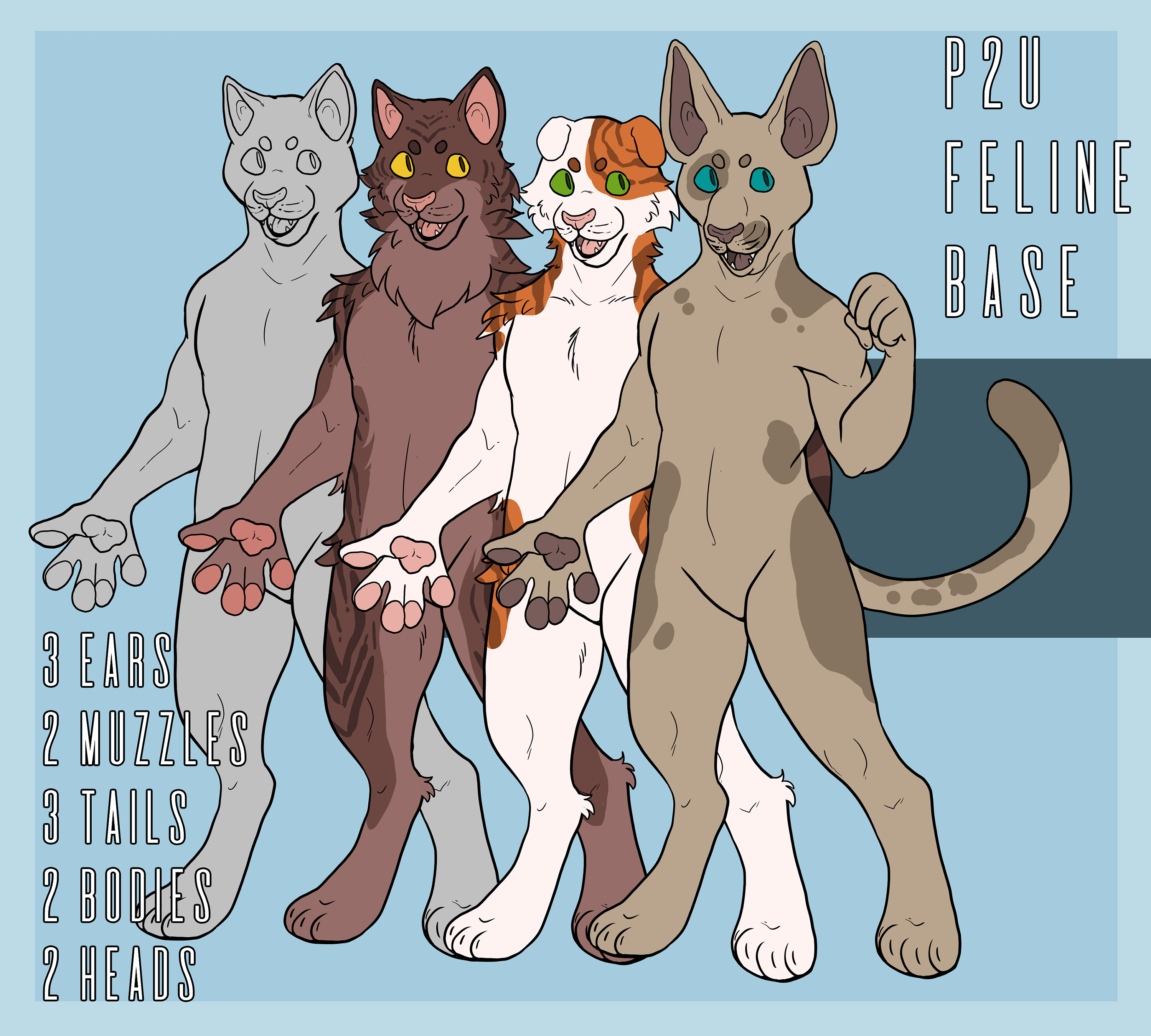 P2U Feline Fursona Base - Etsy