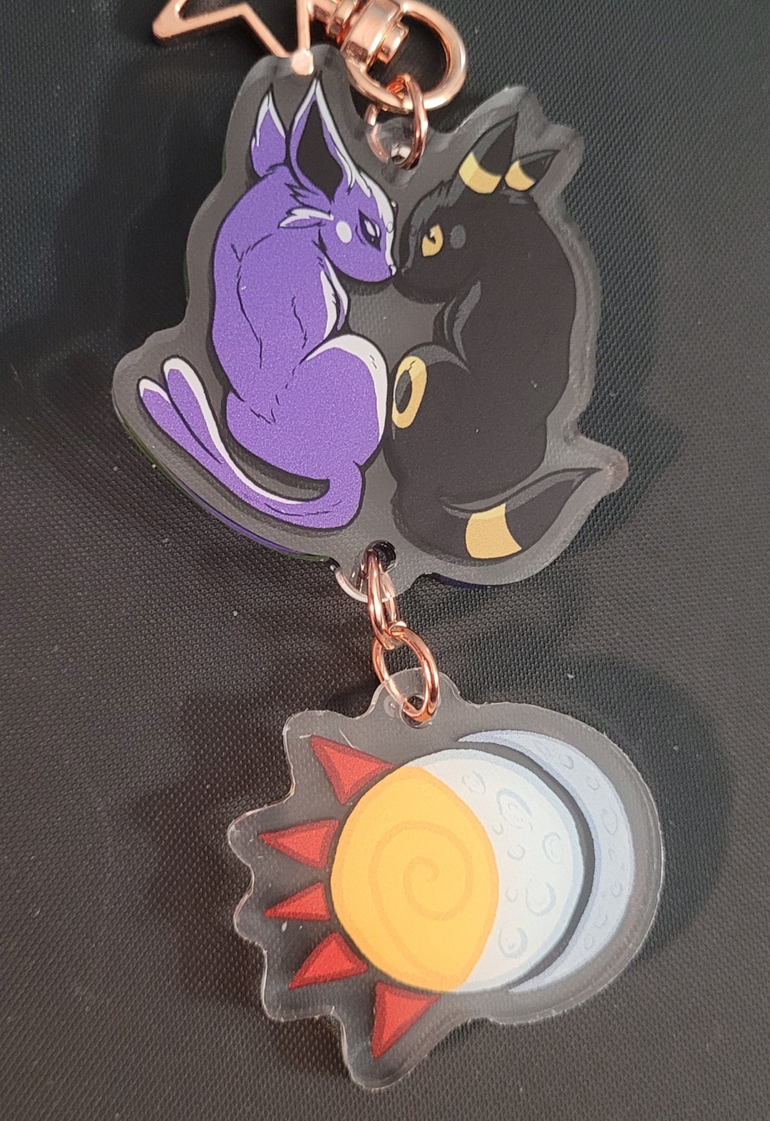 Espeon and Umbreon Keychain - Etsy