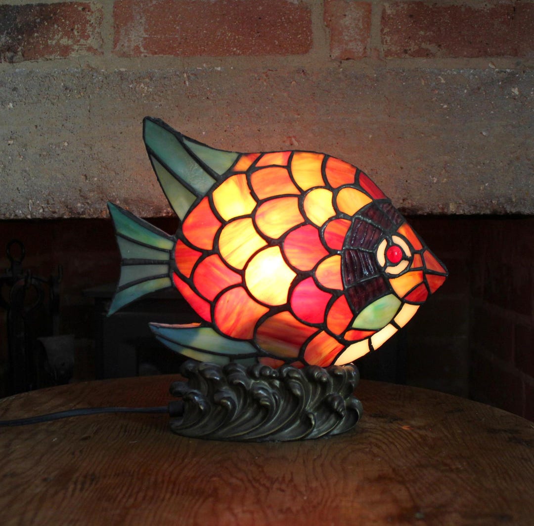 Vintage Stained Glass Fish Tiffany Lamp Decorative Lighting - Etsy