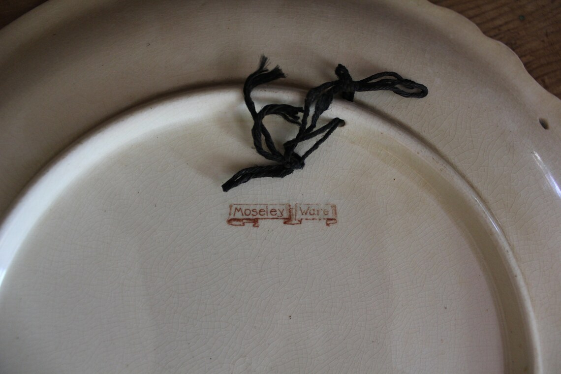 Antique Moseley Ware Hand Painted Dog Plate Victorian Wall Hanging ...