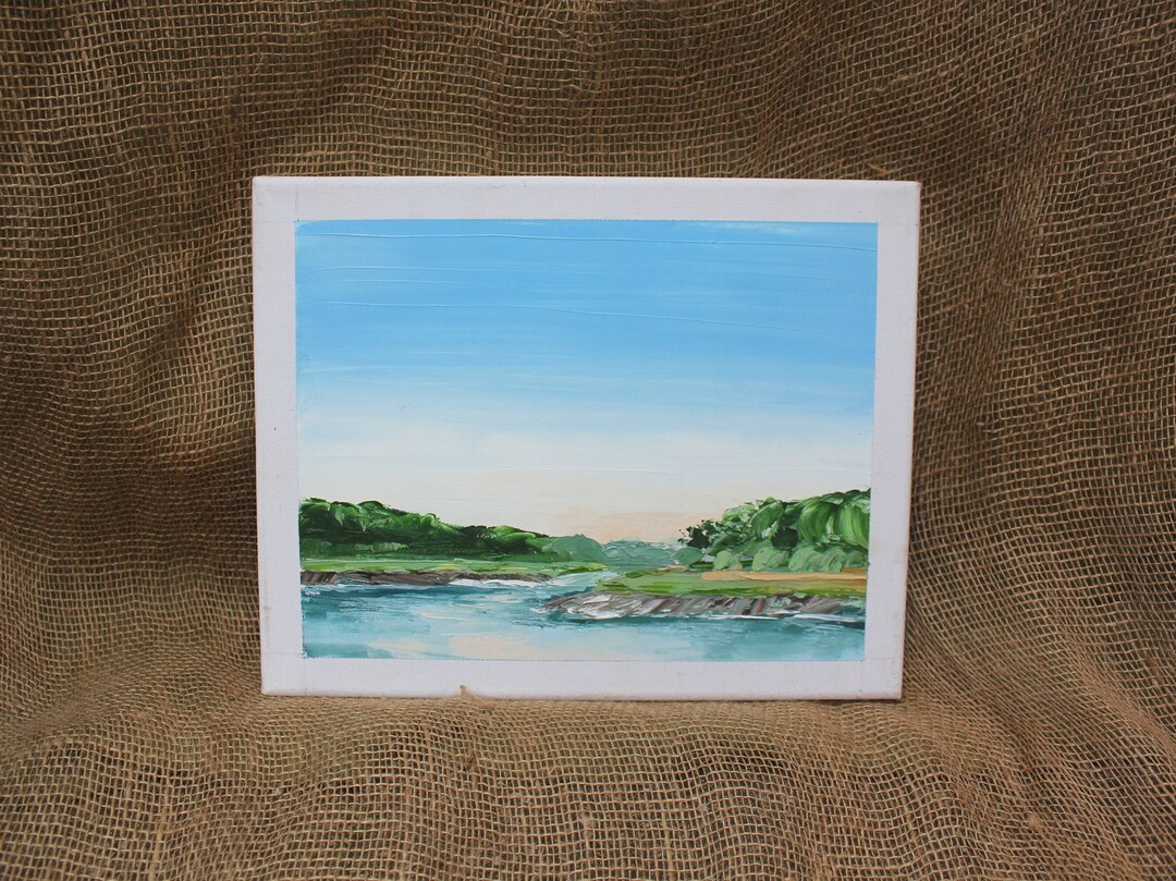 River Hamble Landscape Oil Painting Palette Knife on Canvas Signed by ...